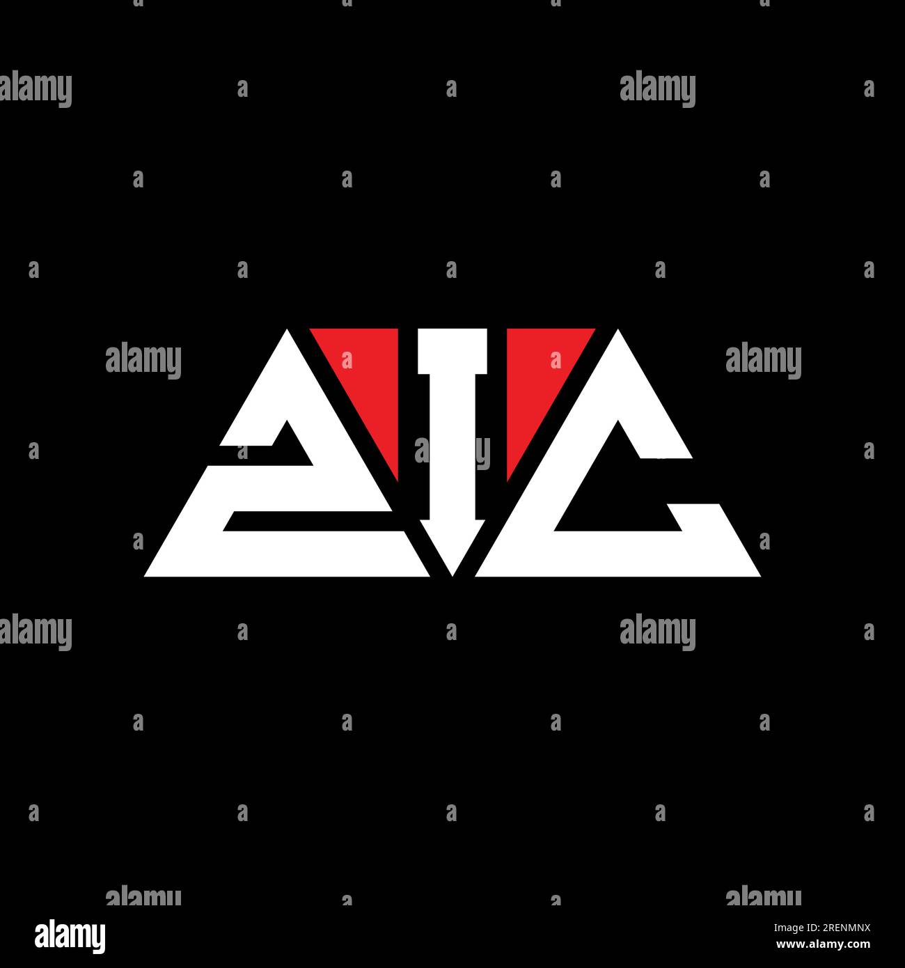 Logo mit ZIC-Dreiecksbuchstaben und Dreiecksform. Monogramm mit ZIC ...