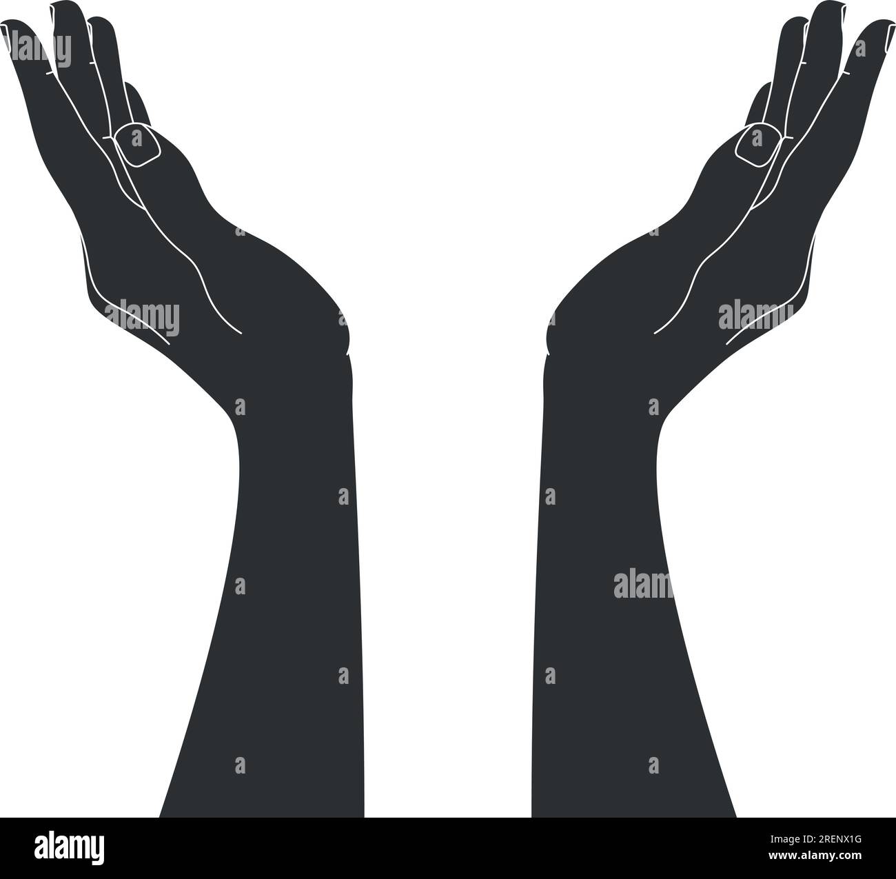 Cupped hands illustration Stock-Vektorgrafiken kaufen - Alamy