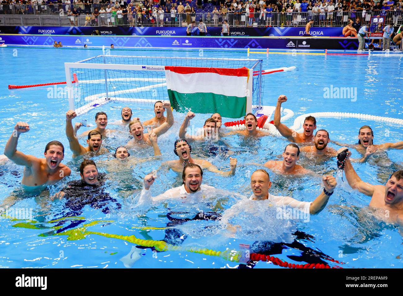 FUKUOKA, JAPAN - JULI 29: Weltmeister Hungery mit Marton Levai aus ...