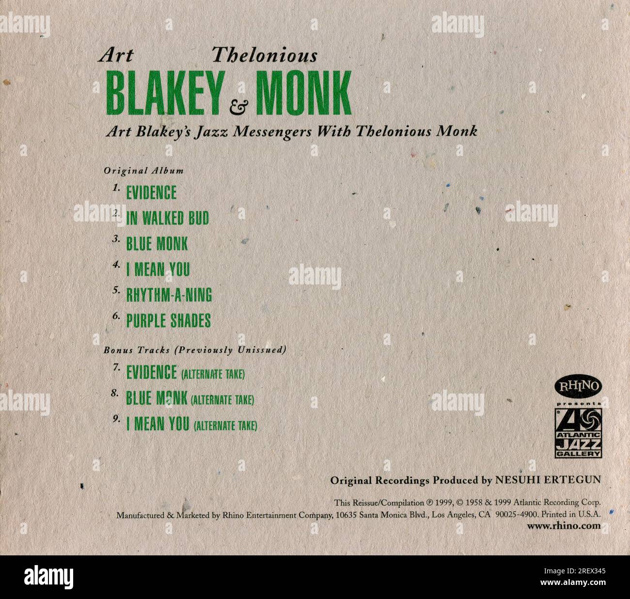 CD: Art Blakeys Jazz Messengers with Thelonious Monk – Art Blakeys Jazz ...