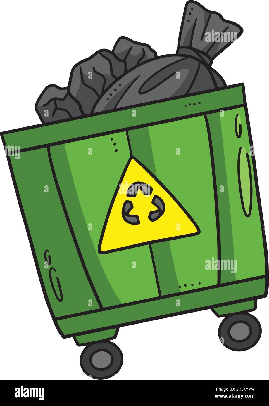 Mülleimer Cartoon Farbige Clipart-Abbildung Stock-Vektorgrafik - Alamy