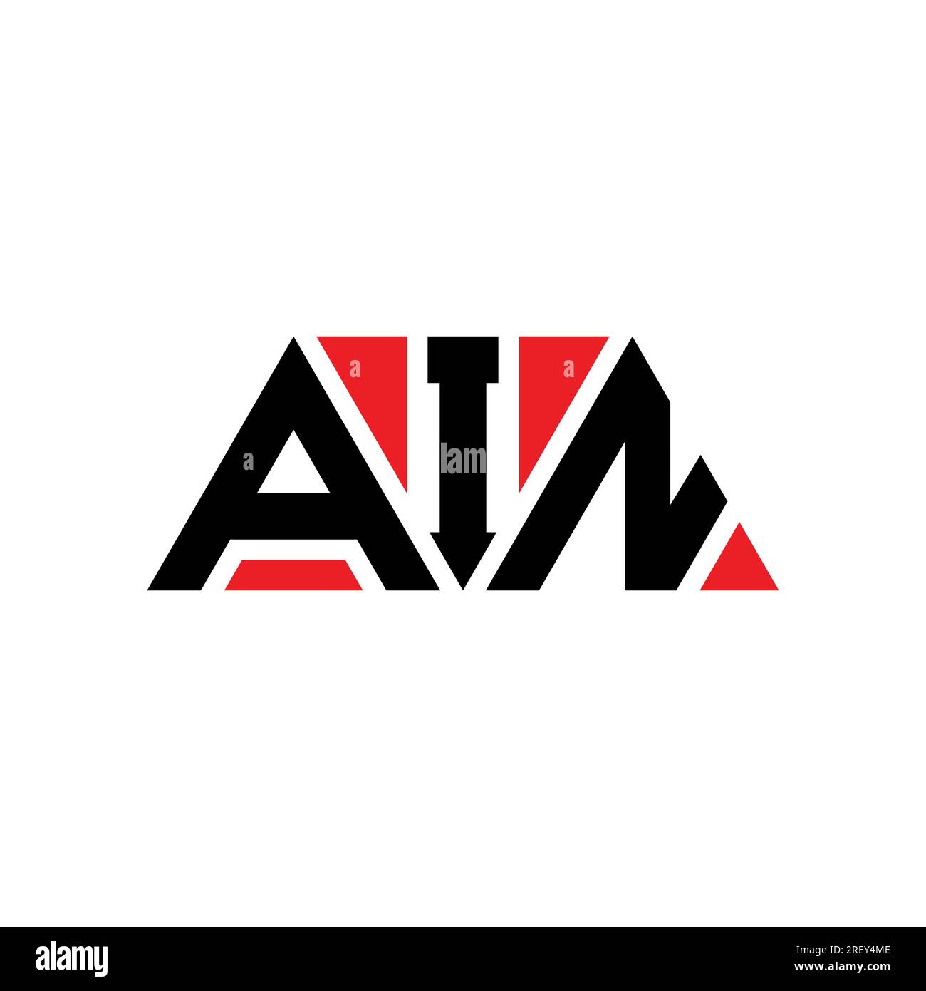 AIN-Logo mit Dreiecksbuchstaben und Dreiecksform. MONOGRAMM mit AIN ...