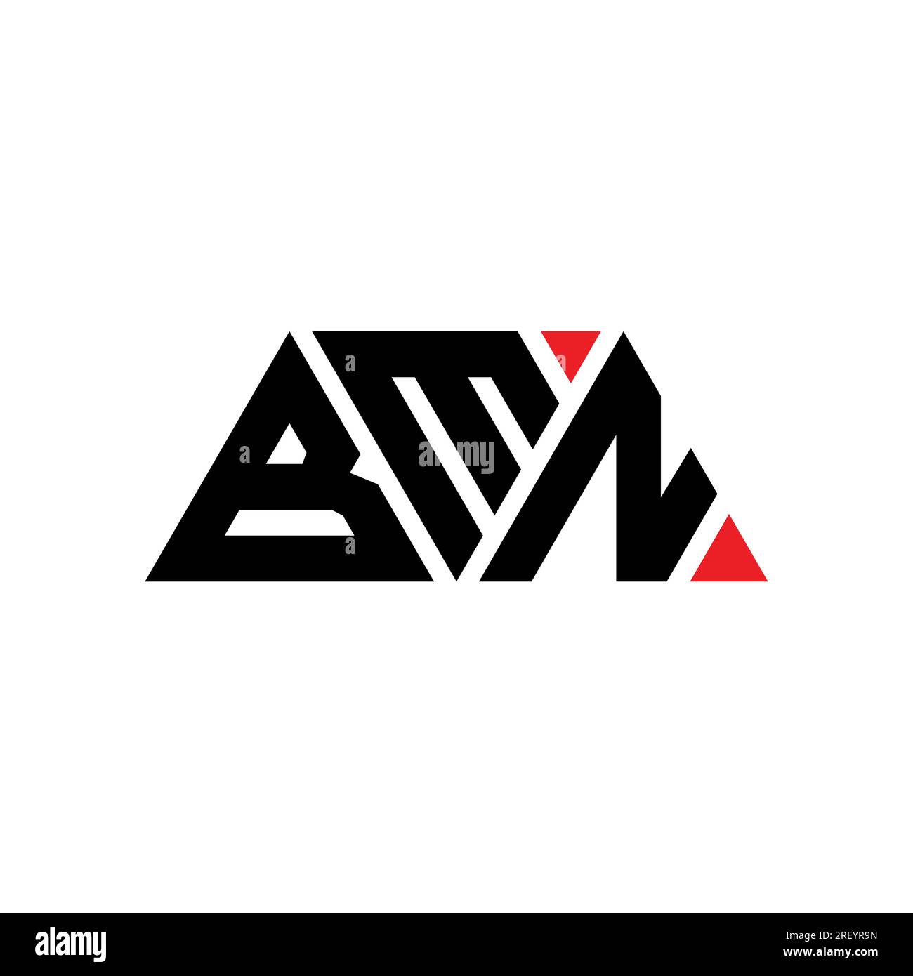 BMN-Logo mit Dreiecksbuchstaben und Dreiecksform. BMN-Dreieck-Logo ...