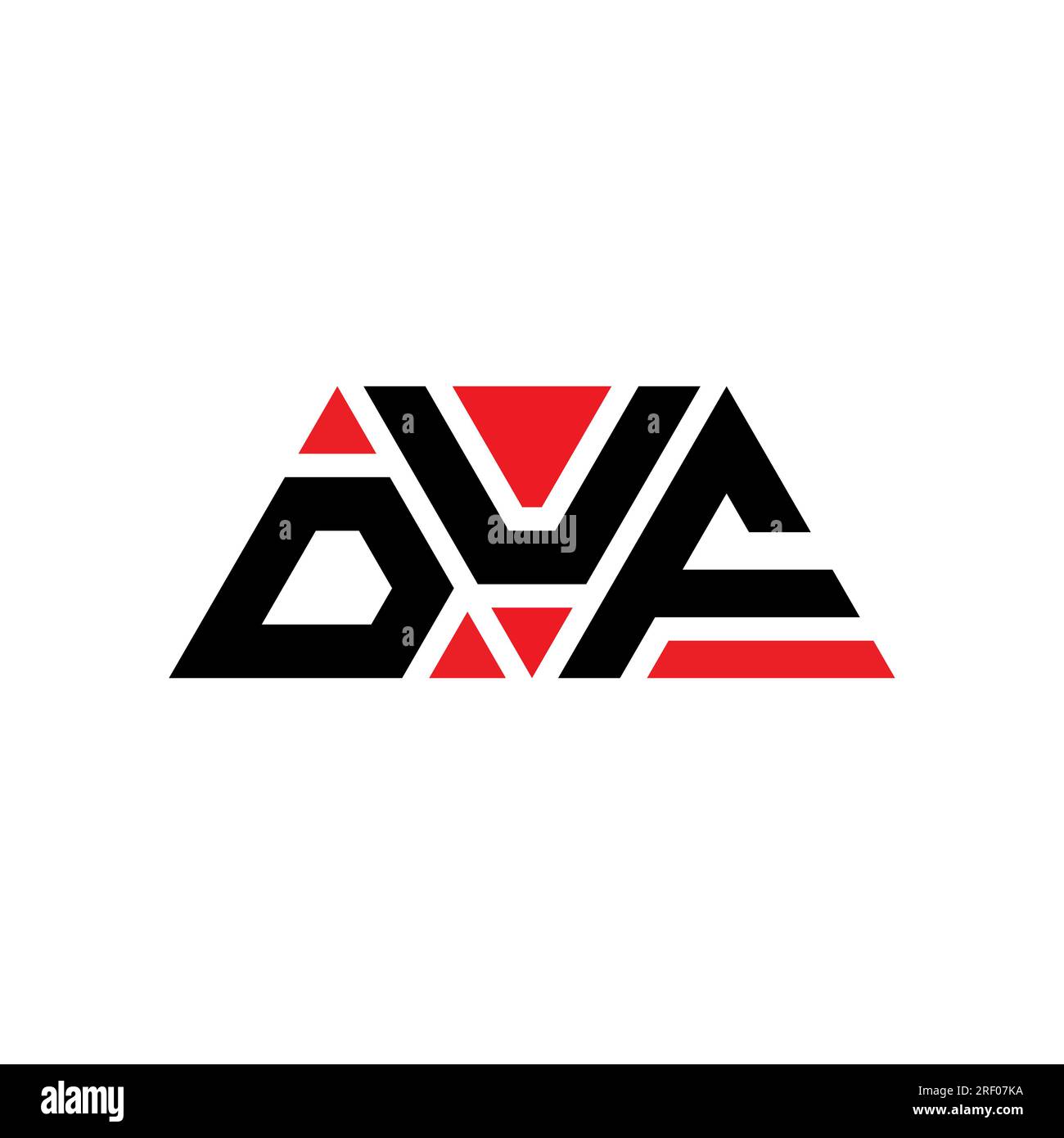 DUF-Logo mit Dreiecksbuchstaben und Dreiecksform. DUF Dreieck-Logo ...