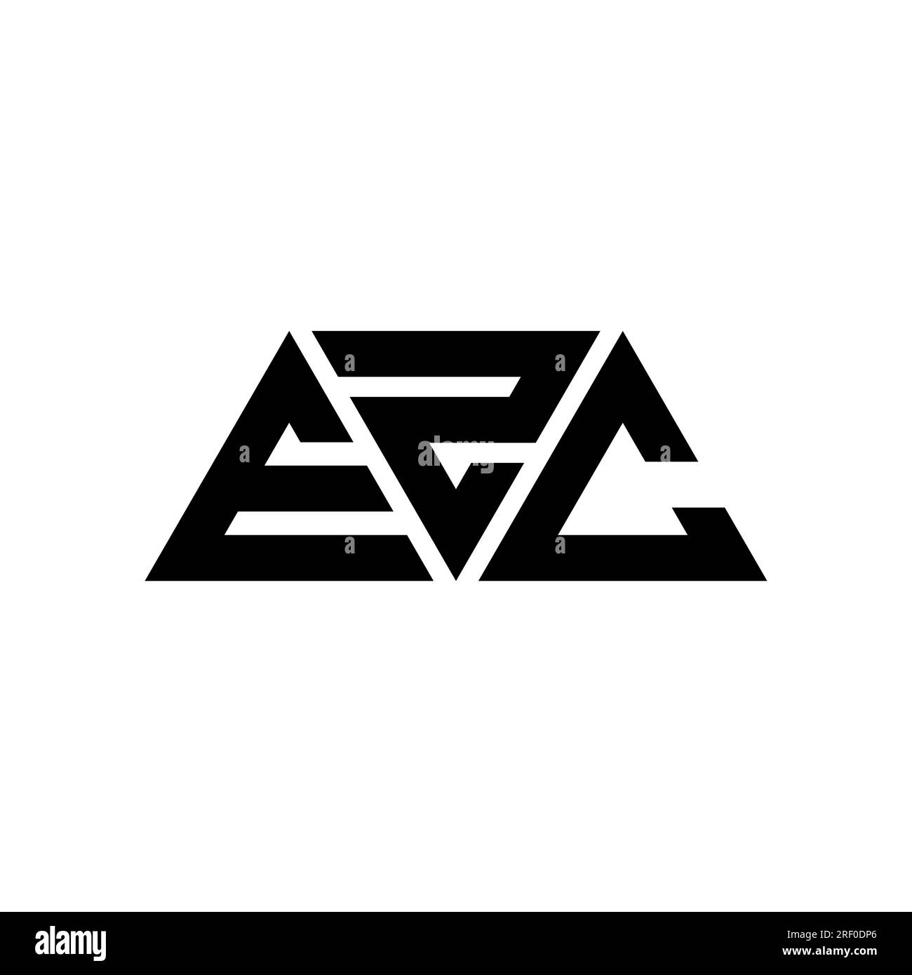 EZC-Logo mit Dreiecksbuchstaben und Dreiecksform. Monogramm mit EZC-Dreieck-Logo. EZC-Dreieck ...