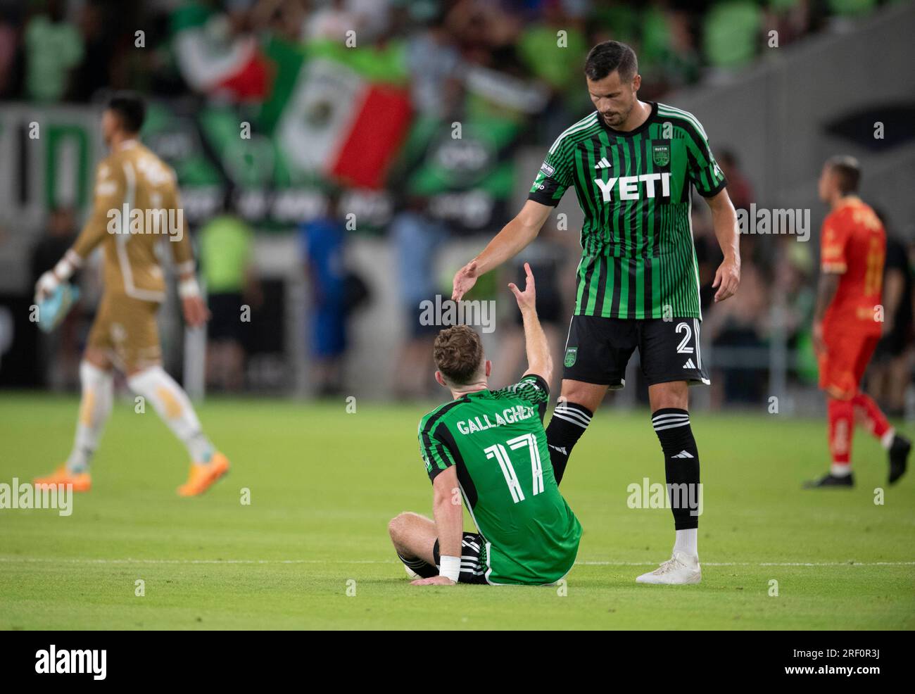 Austin FC-Spieler JON GALLAGHER (17) nimmt nach einem Verlust von 3-1 ...