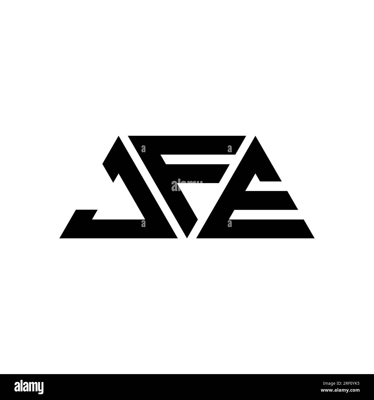 JFE-Logo mit Dreiecksbuchstaben und Dreiecksform. Monogramm mit JFE ...