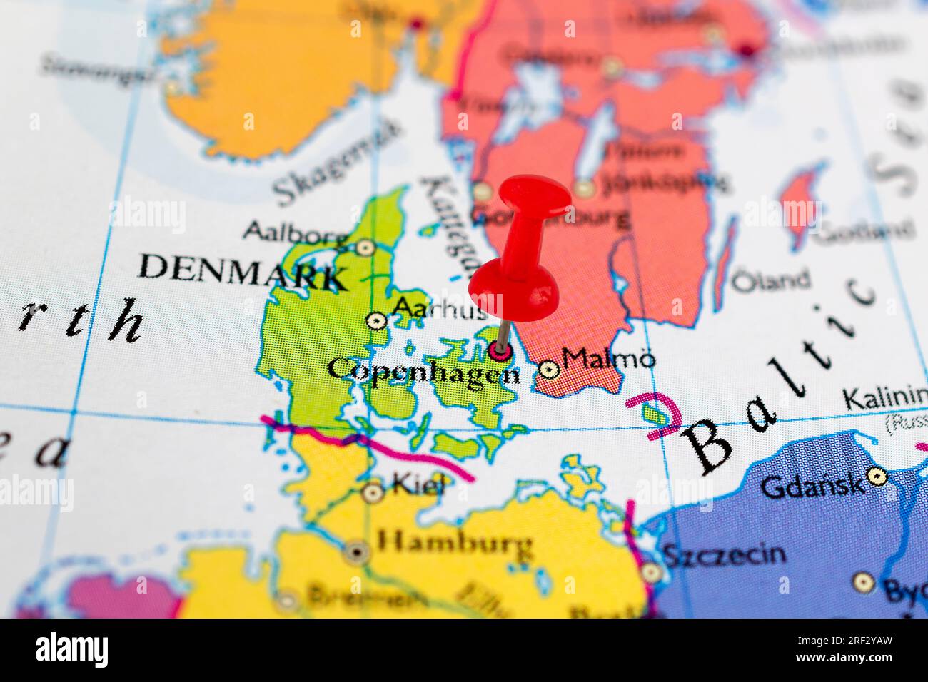 Karte von Kopenhagen. Kopenhagen-Landkarte. Nahaufnahme der Karte von ...