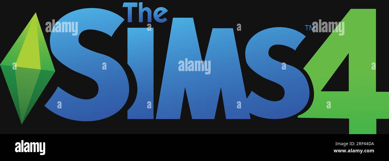 Logo-Beschriftung des Online-Spiels sims 4. Das SIMS 4. Electronic Arts ...