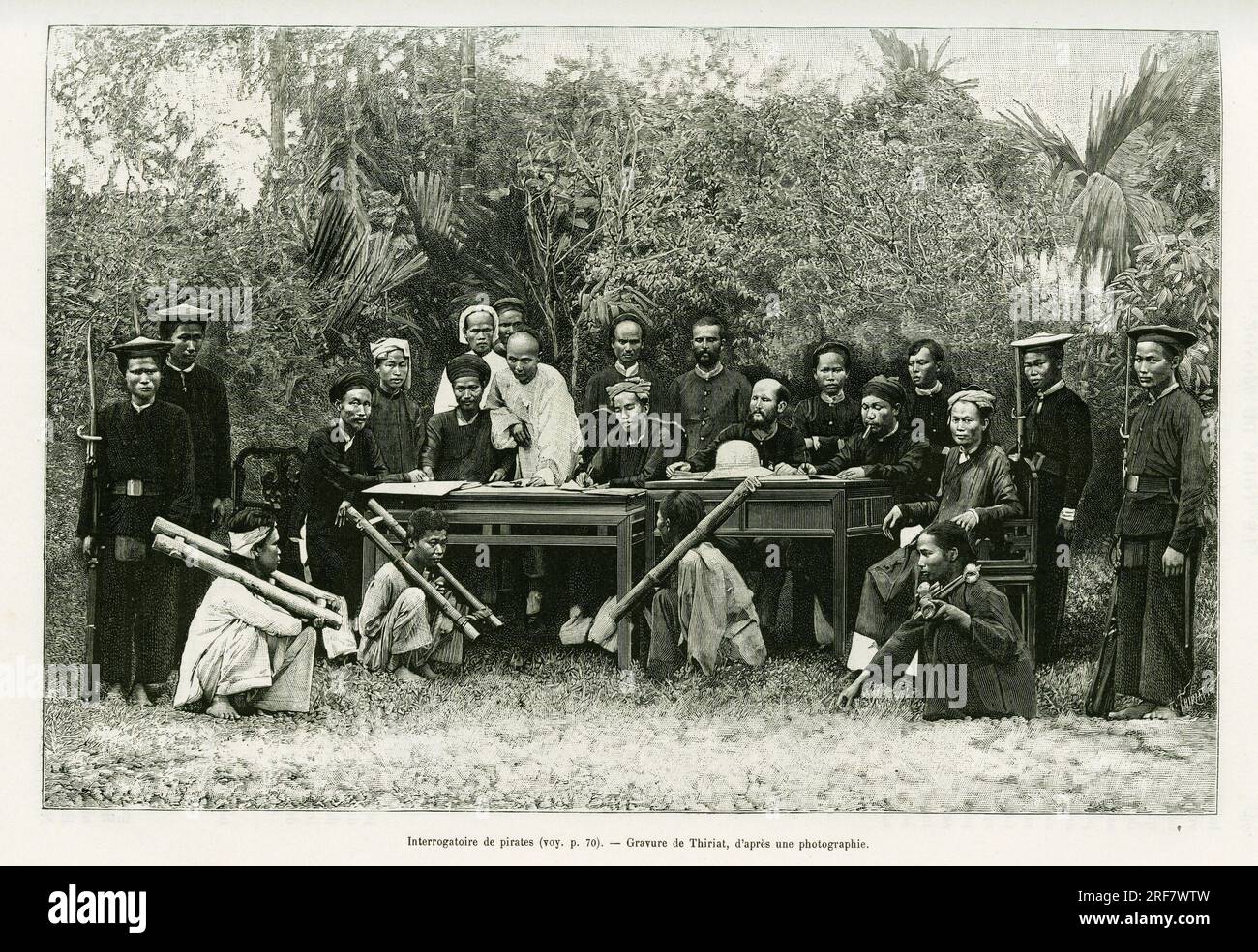 Ein Piratenverhör. Gravure de Thiriat, d'apres une Photography, pour ...