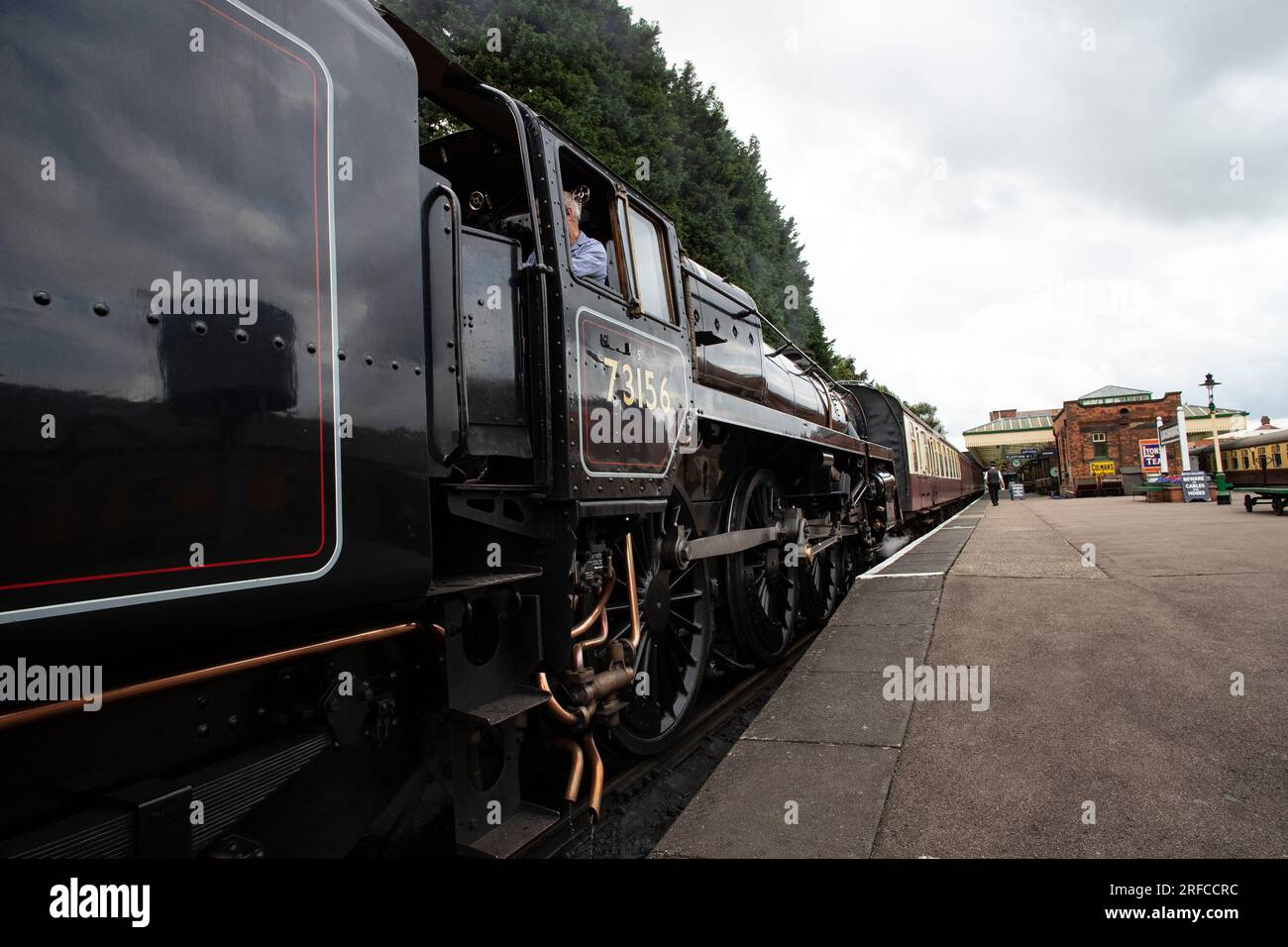 Konservierte British Rail Dampflokomotive 73126 Klasse 5 MT wartet am ...