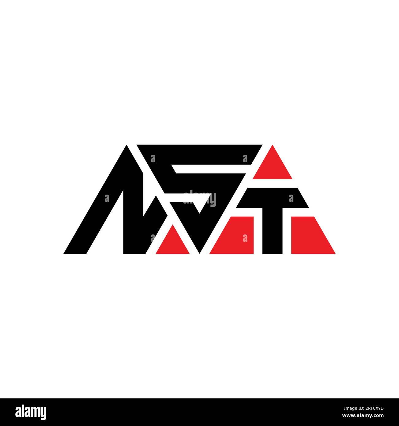 NST-Logo mit Dreiecksbuchstaben und Dreiecksform. Monogramm mit NST-Dreieck-Logo. Vorlage für ...