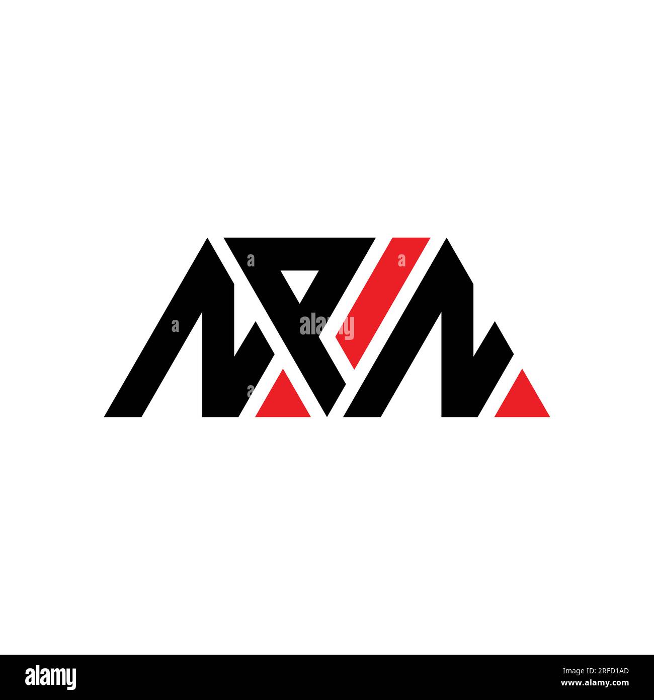 NPN-Logo mit dreieckigen Buchstaben und dreieckiger Form. Monogramm mit ...