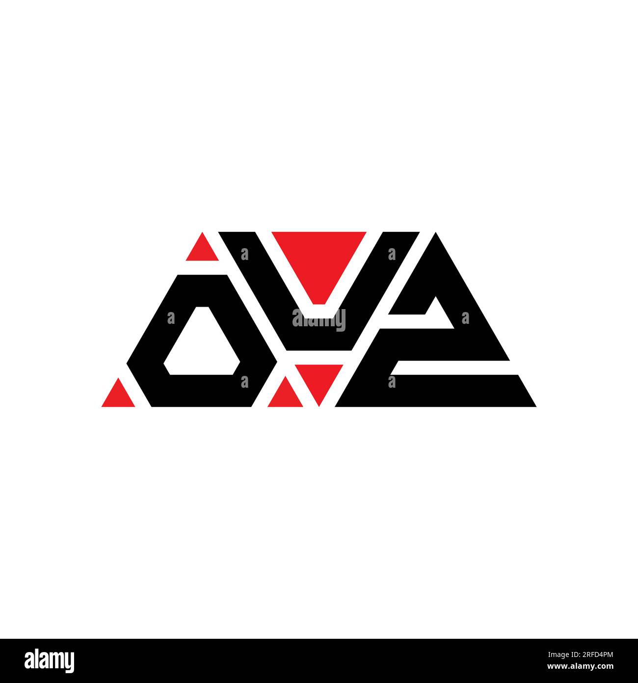OUZ-Logo mit Dreiecksbuchstaben und Dreiecksform. Monogramm mit OUZ ...