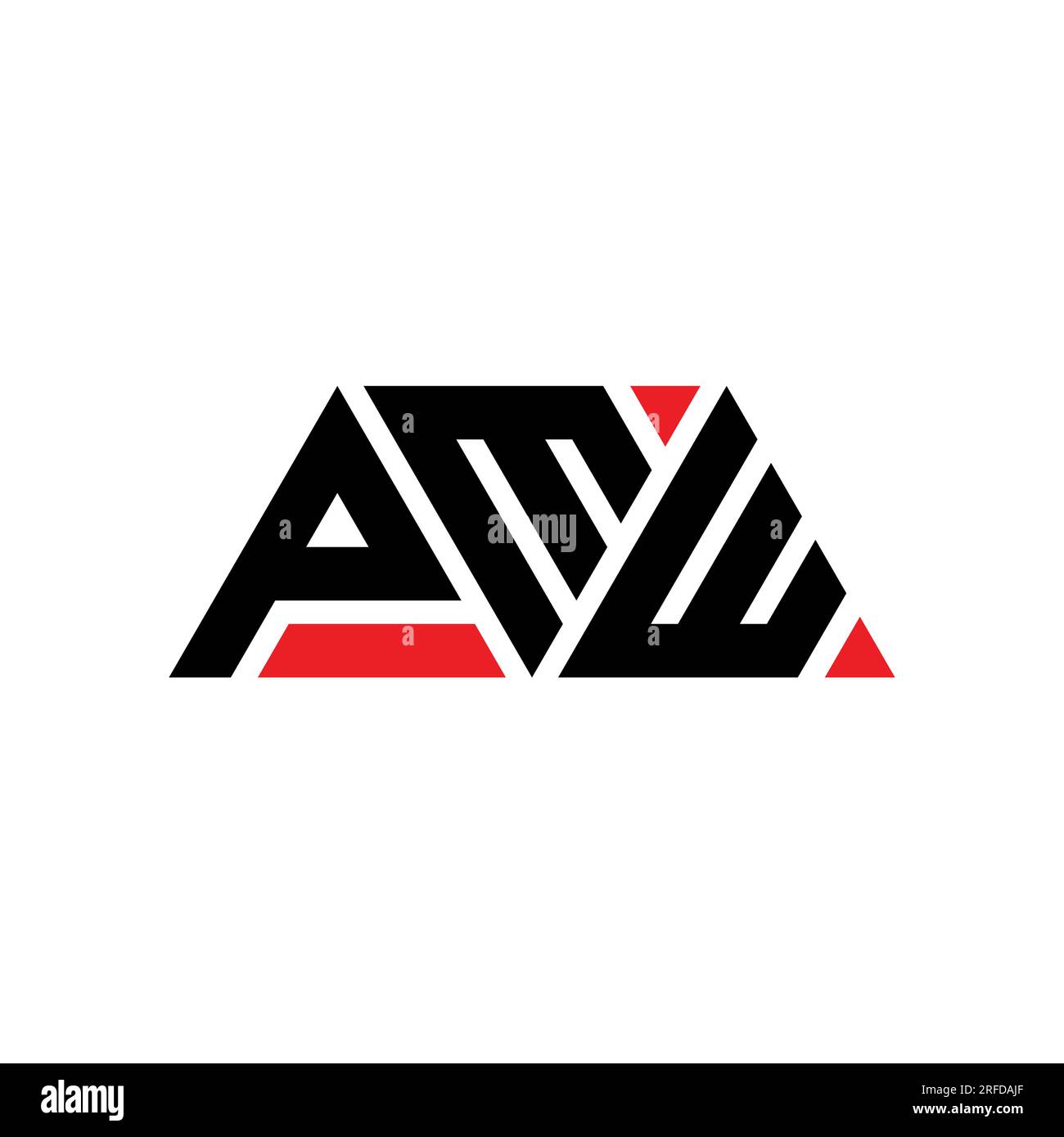 PMW-Logo mit Dreiecksbuchstaben und Dreiecksform. PMW-Monogramm mit ...
