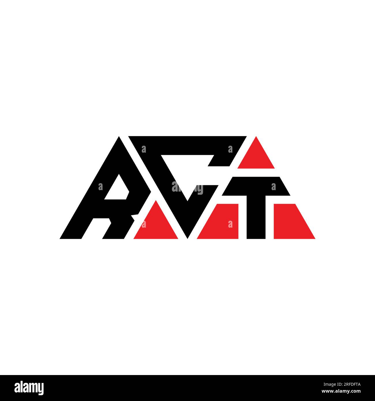 RCT-Logo mit Dreiecksbuchstaben und Dreiecksform. RCT Dreieck-Logo ...