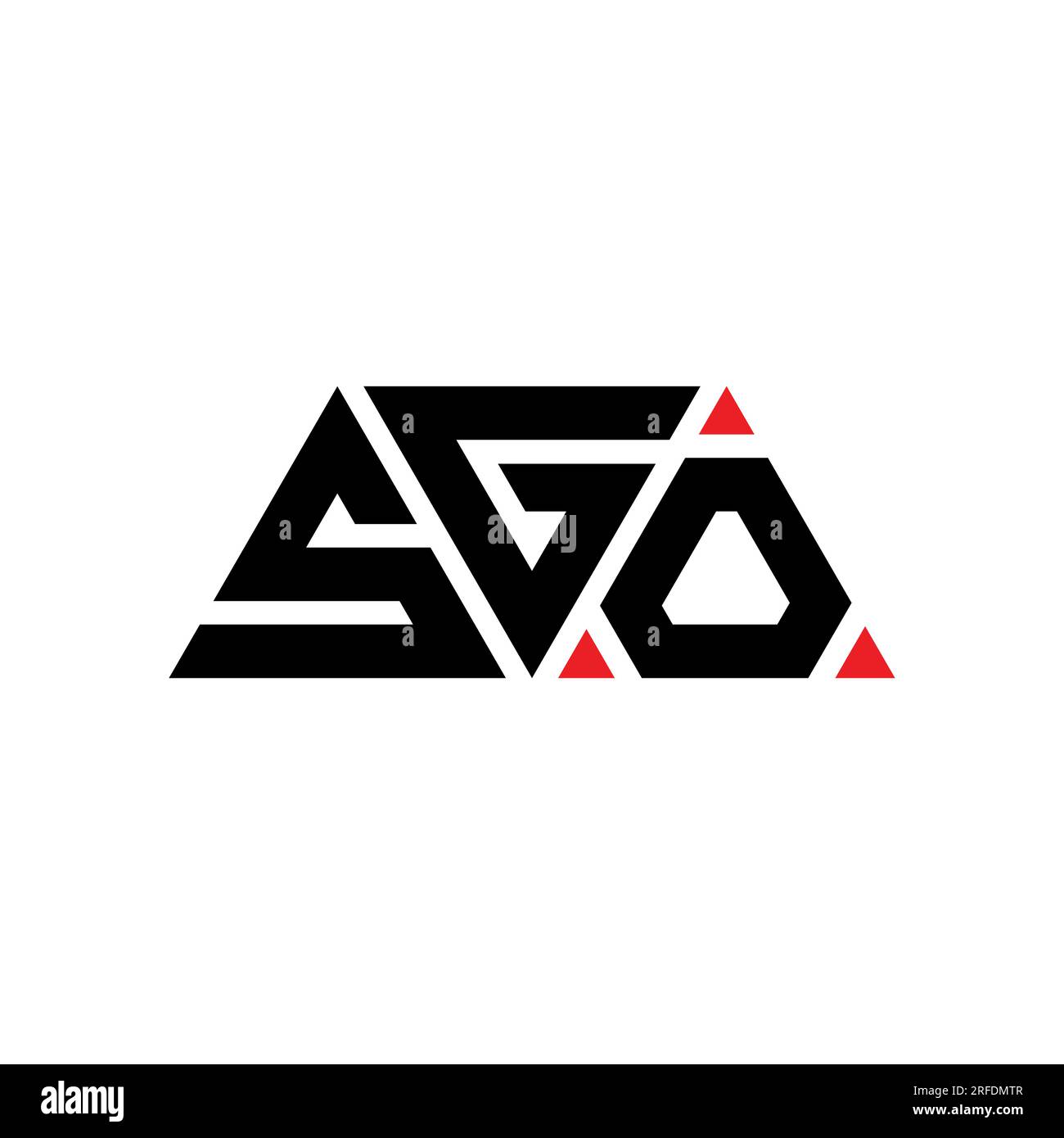SGO-Logo mit Dreiecksbuchstaben und Dreiecksform. Monogramm mit SGO ...
