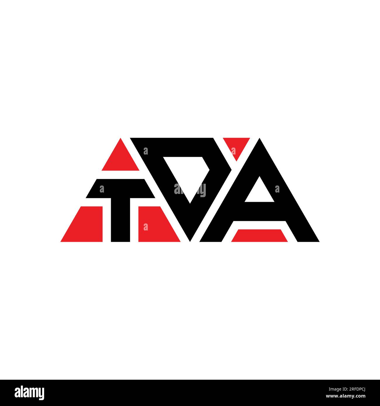 TDA-Logo mit Dreiecksbuchstaben und Dreiecksform. TDA-Dreieck-Logo ...