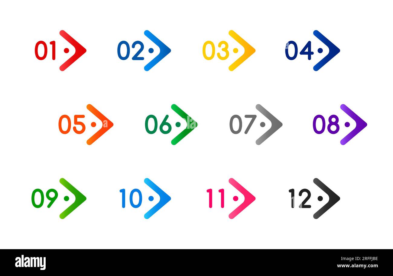 Aufzählungspunkte und Pfeilsymbole für Infografiken oder Präsentationen ...