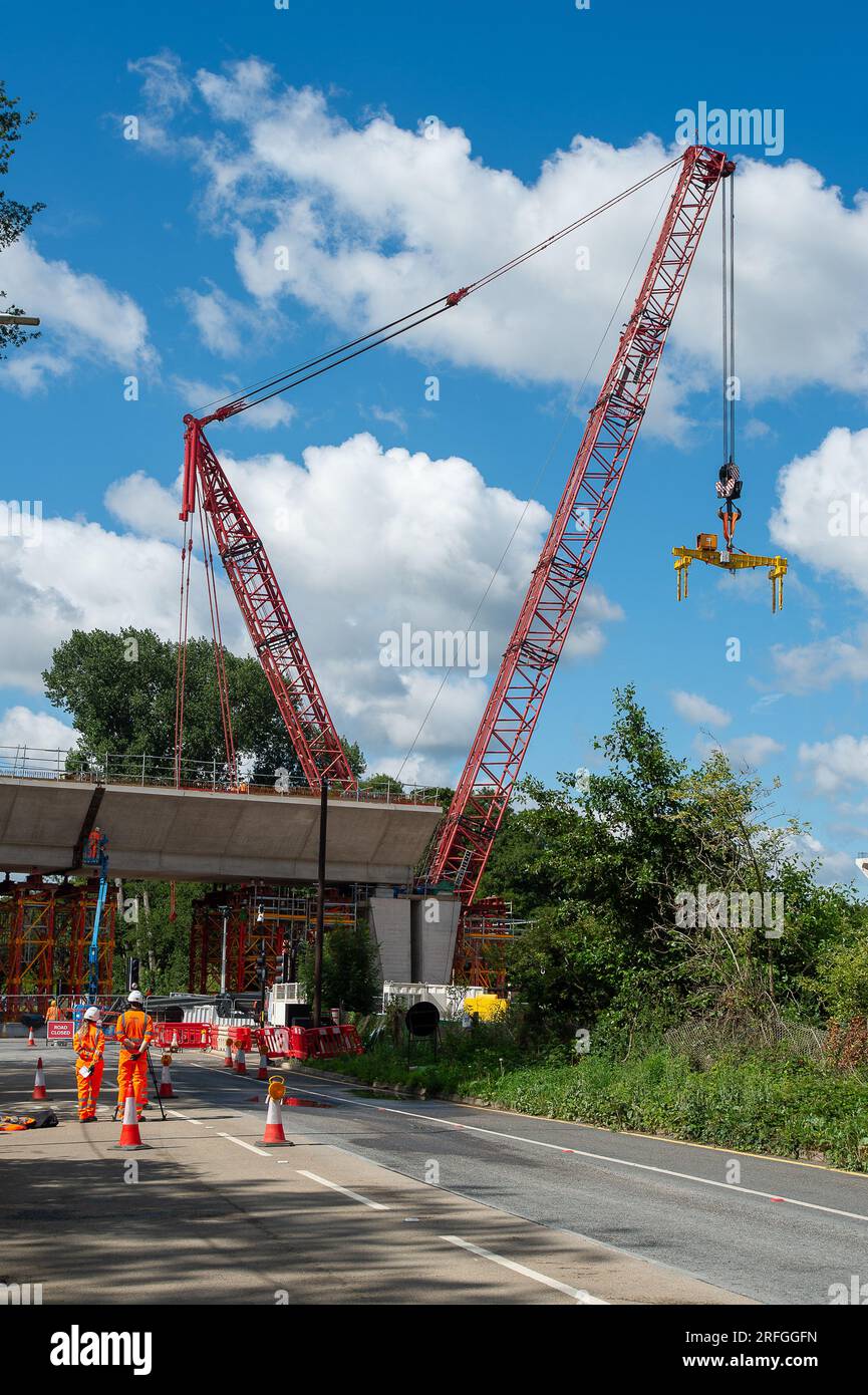Harefield, Großbritannien. 3. August 2023. Der Bau des HS2 High Speed ...