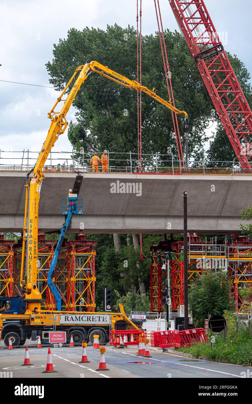 Harefield, Großbritannien. 3. August 2023. Der Bau des HS2 High Speed ...