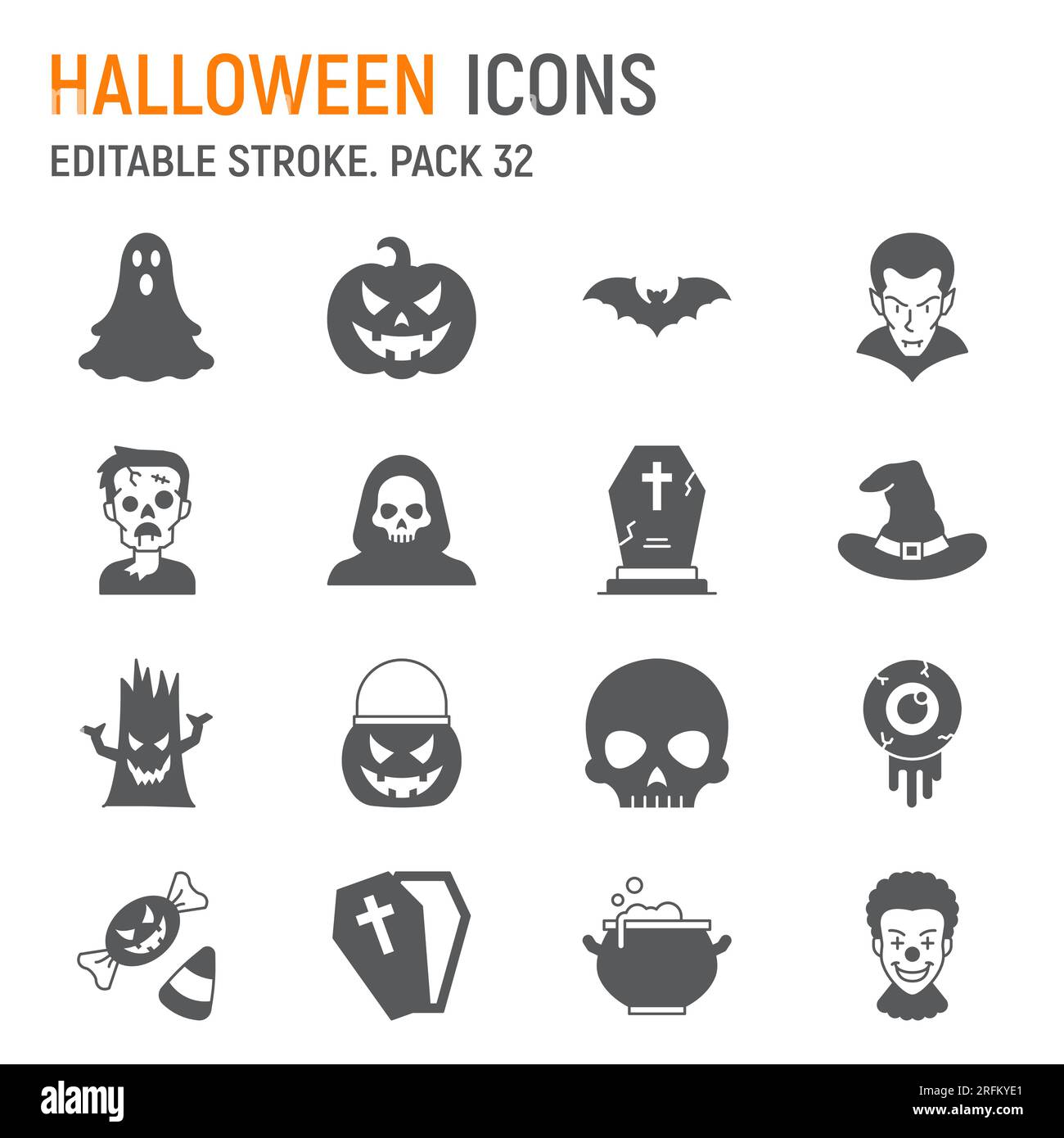 Halloween-Glyphen-Icon-Set, Feiertagskollektion, Vektorgrafiken, Logo ...