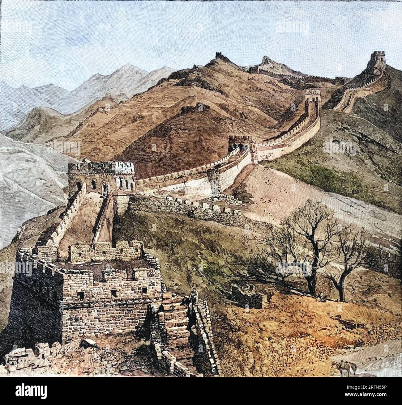 Eine Illustration der Chinesischen Mauer aus dem Century Illustrated Monthly Magazine, Januar ...