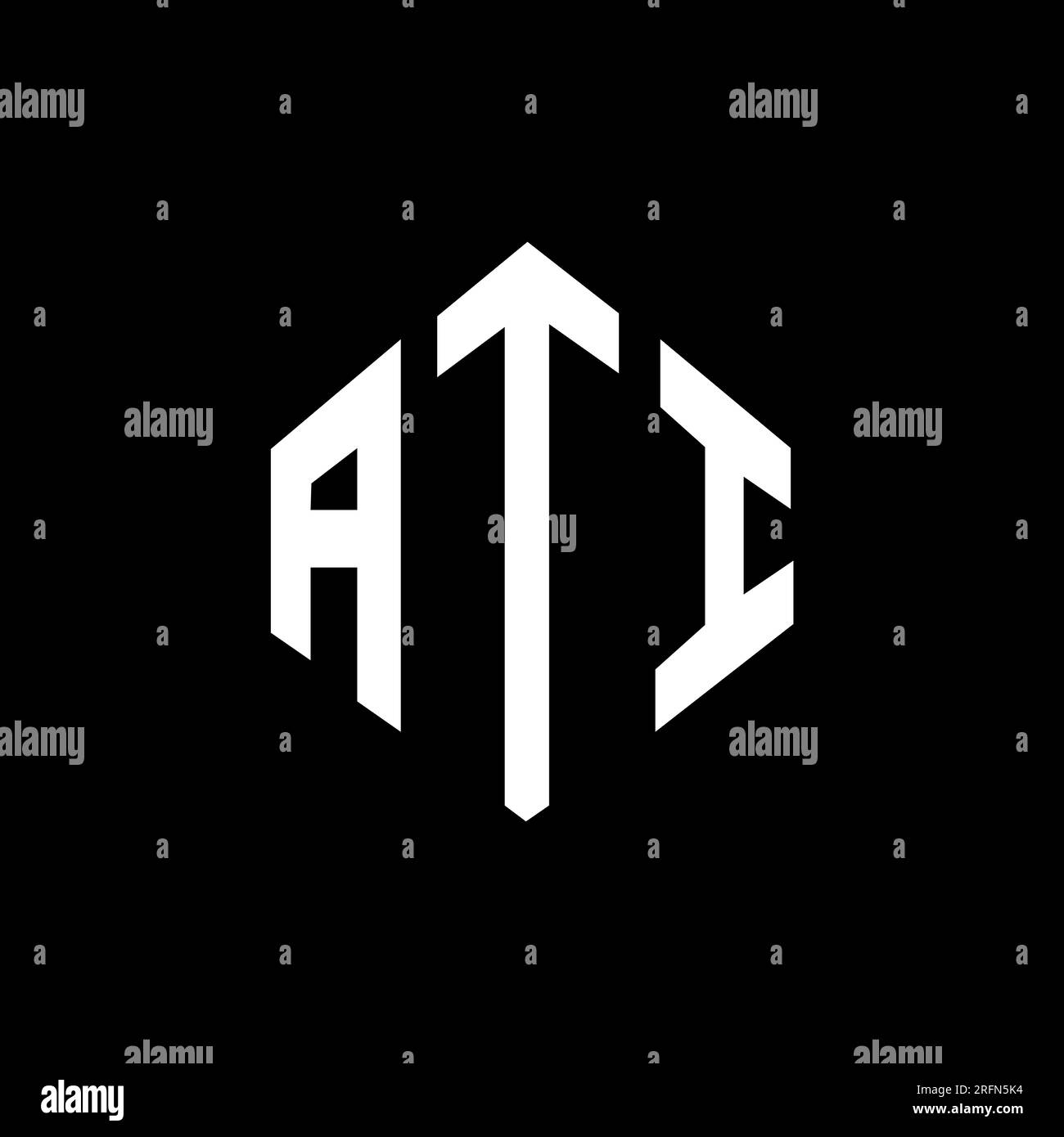 ATI-Logo in Polygonform. ATI-Polygon- und würfelförmiges Logo. ATI ...