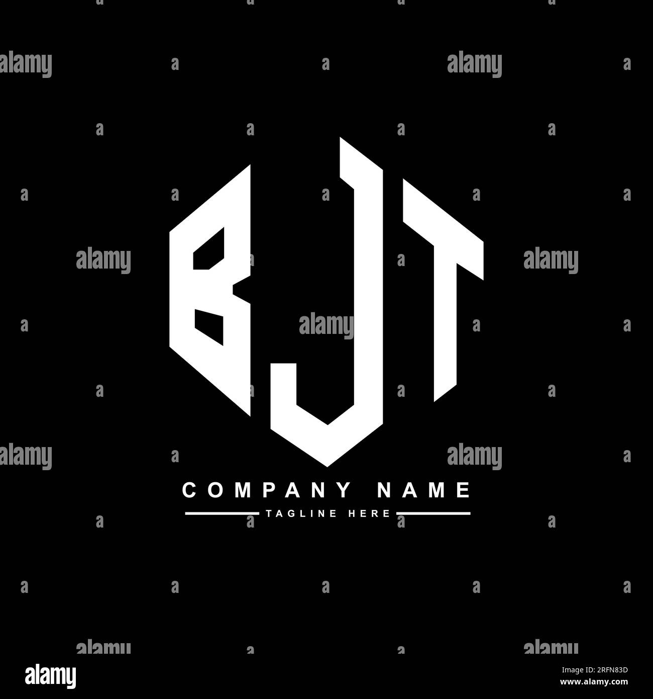 Logo mit BJT-Buchstaben und Polygonform. BJT-Polygon- und ...
