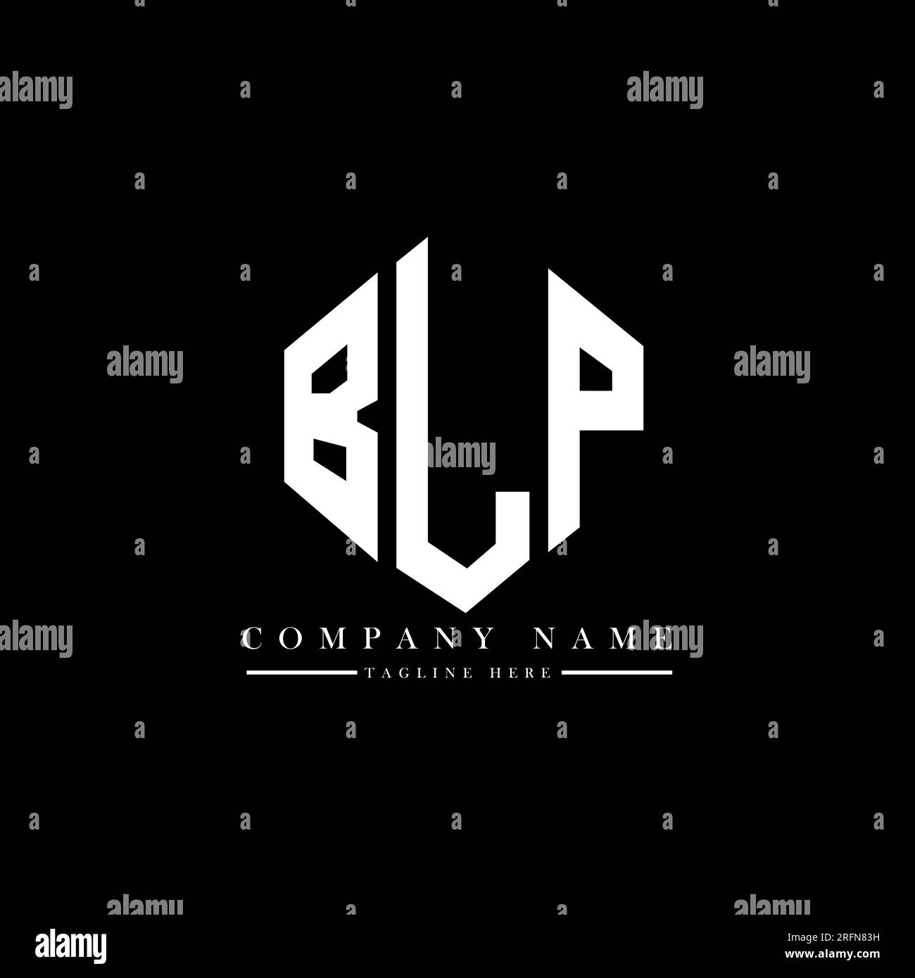 Logo mit BLP-Buchstaben und Polygonform. BLP-Polygon- und würfelförmiges Logo. BLP sechseckige ...