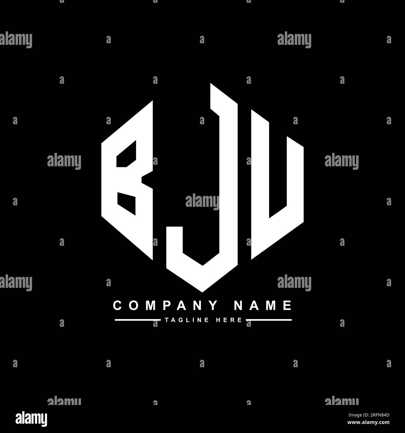 Logo mit BJU-Buchstaben und Polygonform. BJU-Polygon- und ...