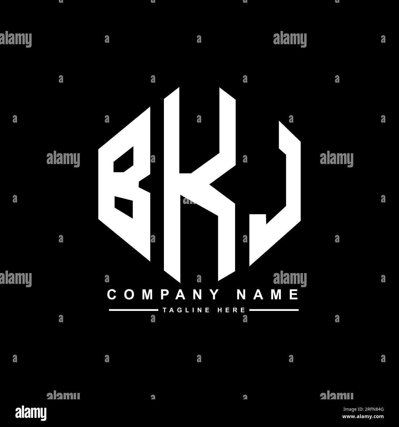 BKJ-Logo in Polygonform. BKJ-Polygon- und würfelförmiges Logo. BKJ ...
