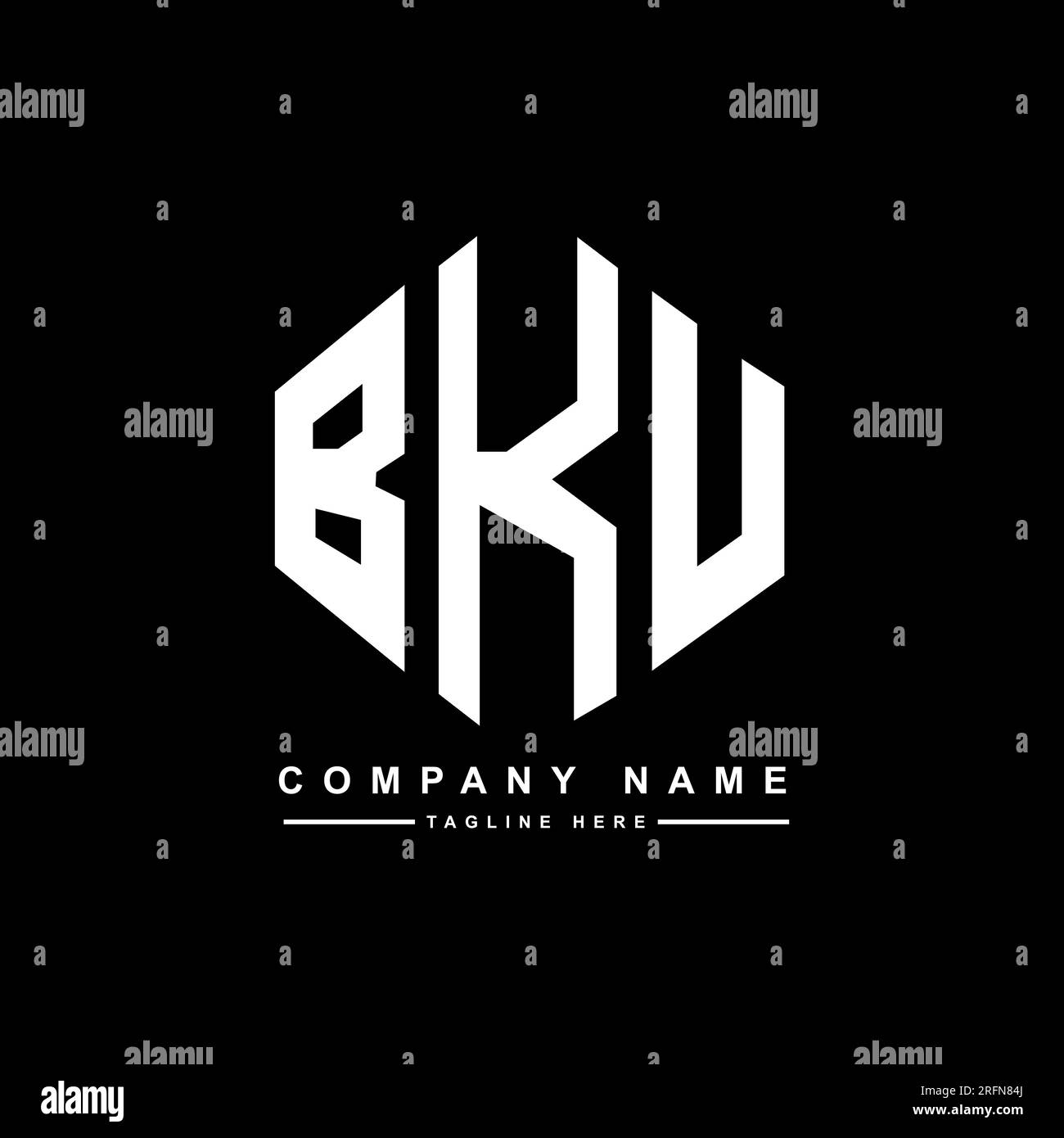 BKU-Logo in Polygonform. BKU-Polygon- und würfelförmiges Logo. BKU ...