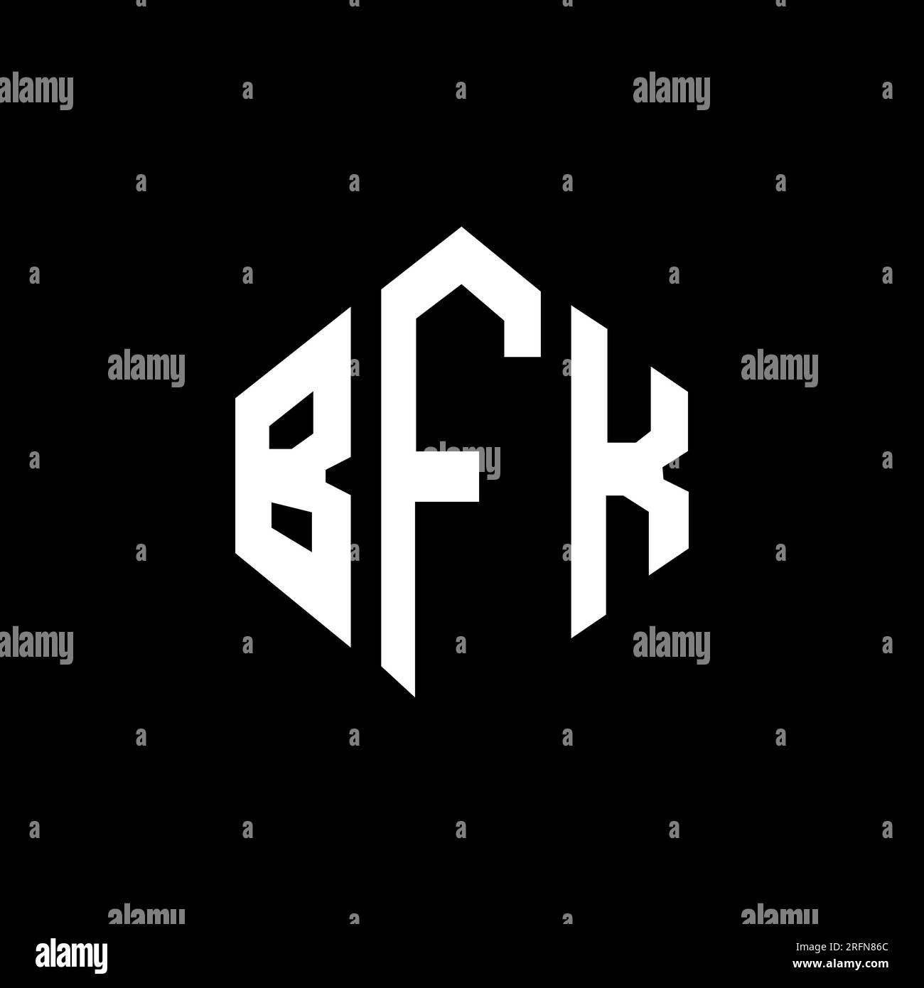 BFK-Logo in Polygonform. BFK-Polygon- und würfelförmiges Logo. BFK ...