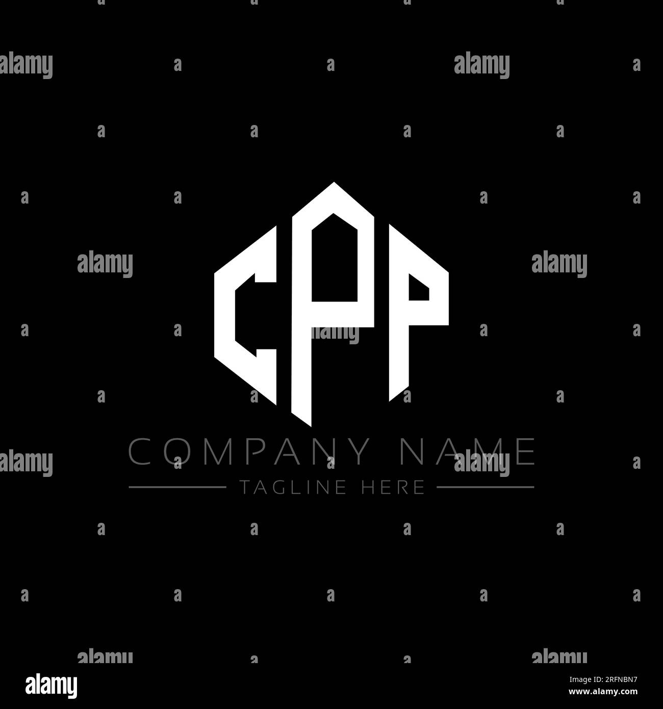 CPP-Logo mit Polygonform. CPP-Polygon- und würfelförmiges Logo. CPP sechseckige Vektor-Logo ...