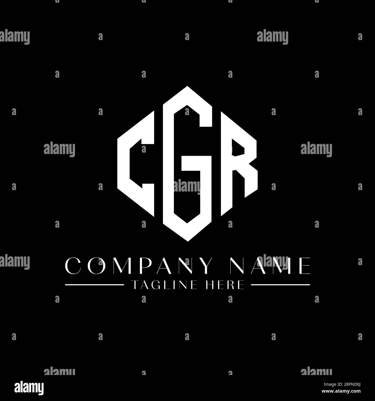 Logo mit CGR-Buchstaben und Polygonform. CGR-Polygon- und ...