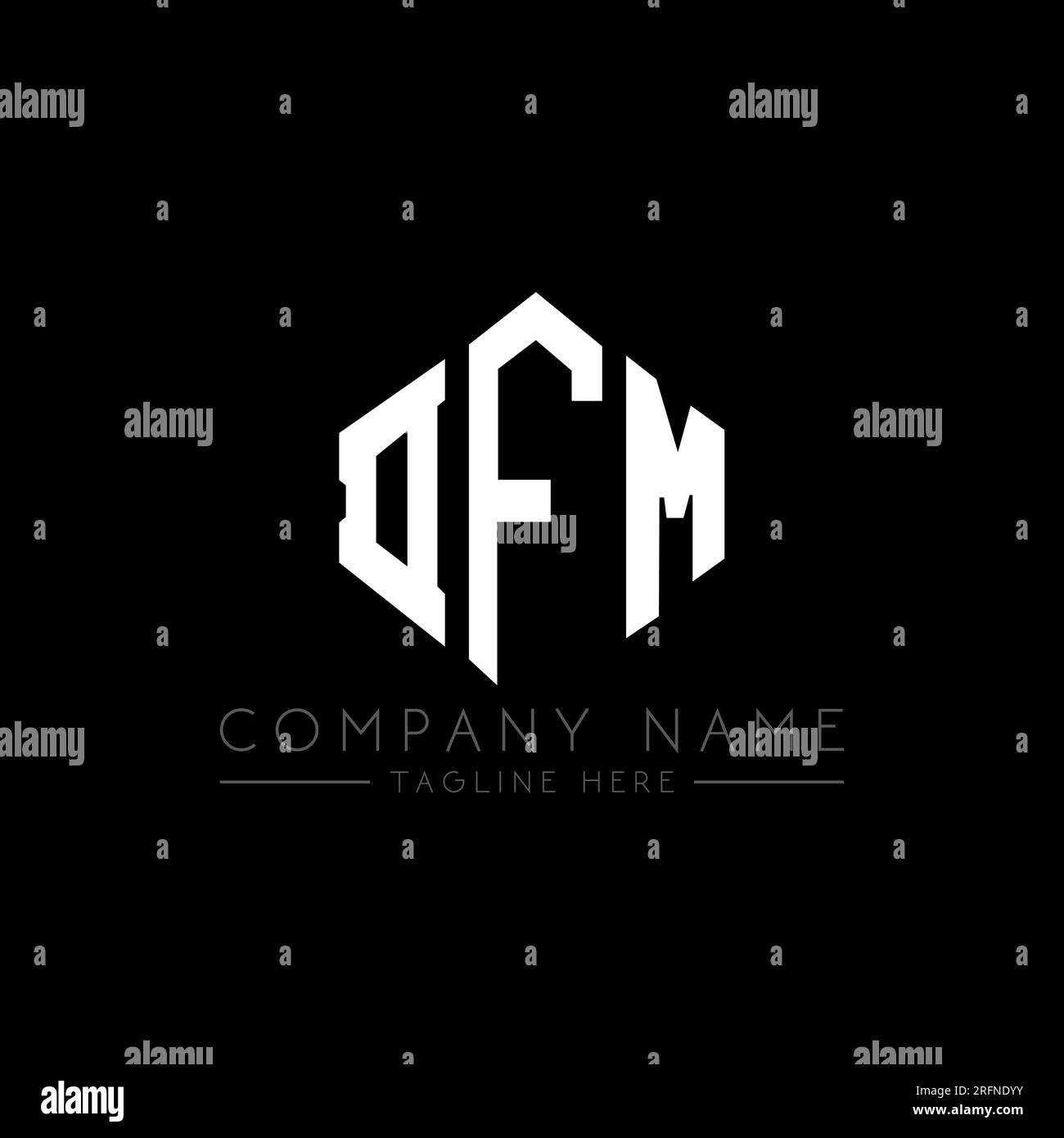 DFM-Logo in Polygonform. DFM-Polygon- und würfelförmiges Logo ...