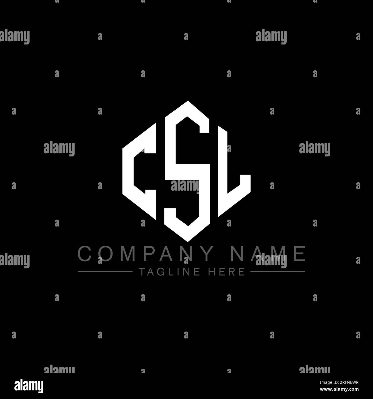 CSL-Logo mit Polygonform. CSL-Polygon- und würfelförmiges Logo. CSL ...