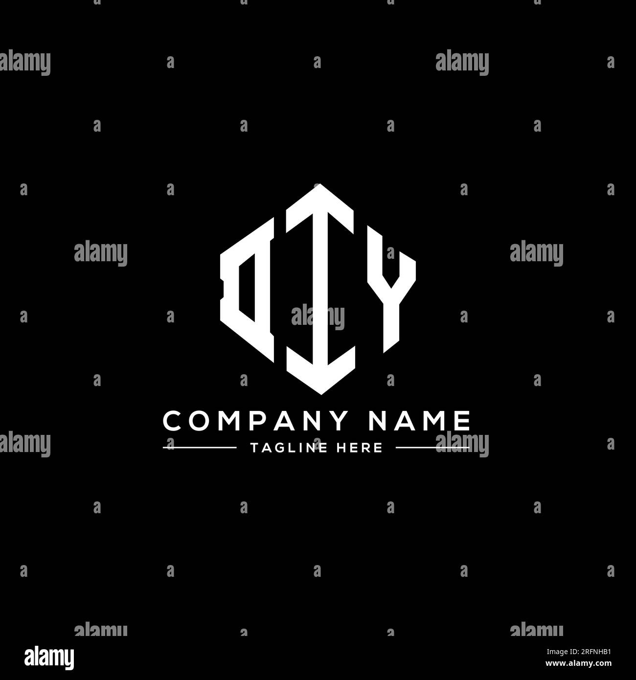 Logo mit selbstgemachtem Buchstaben und Polygonform. Selbstgemachtes ...