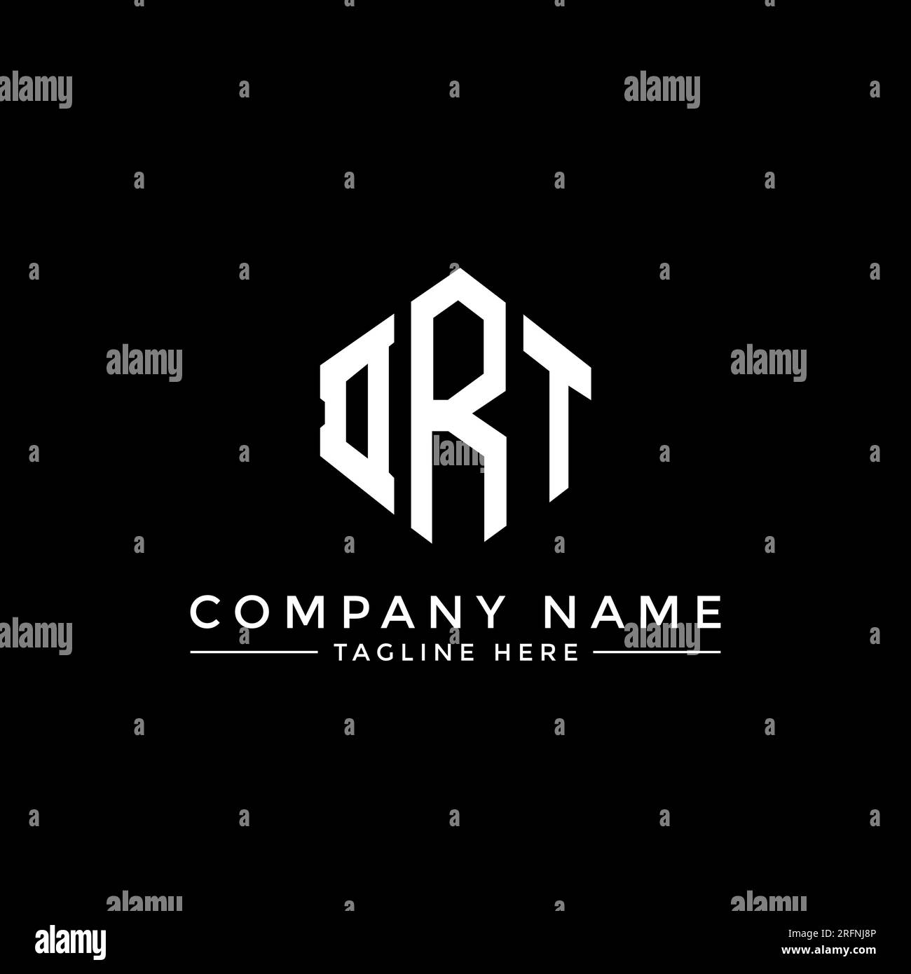 Logo mit DRT-Buchstaben und Polygonform. DRT-Polygon- und ...