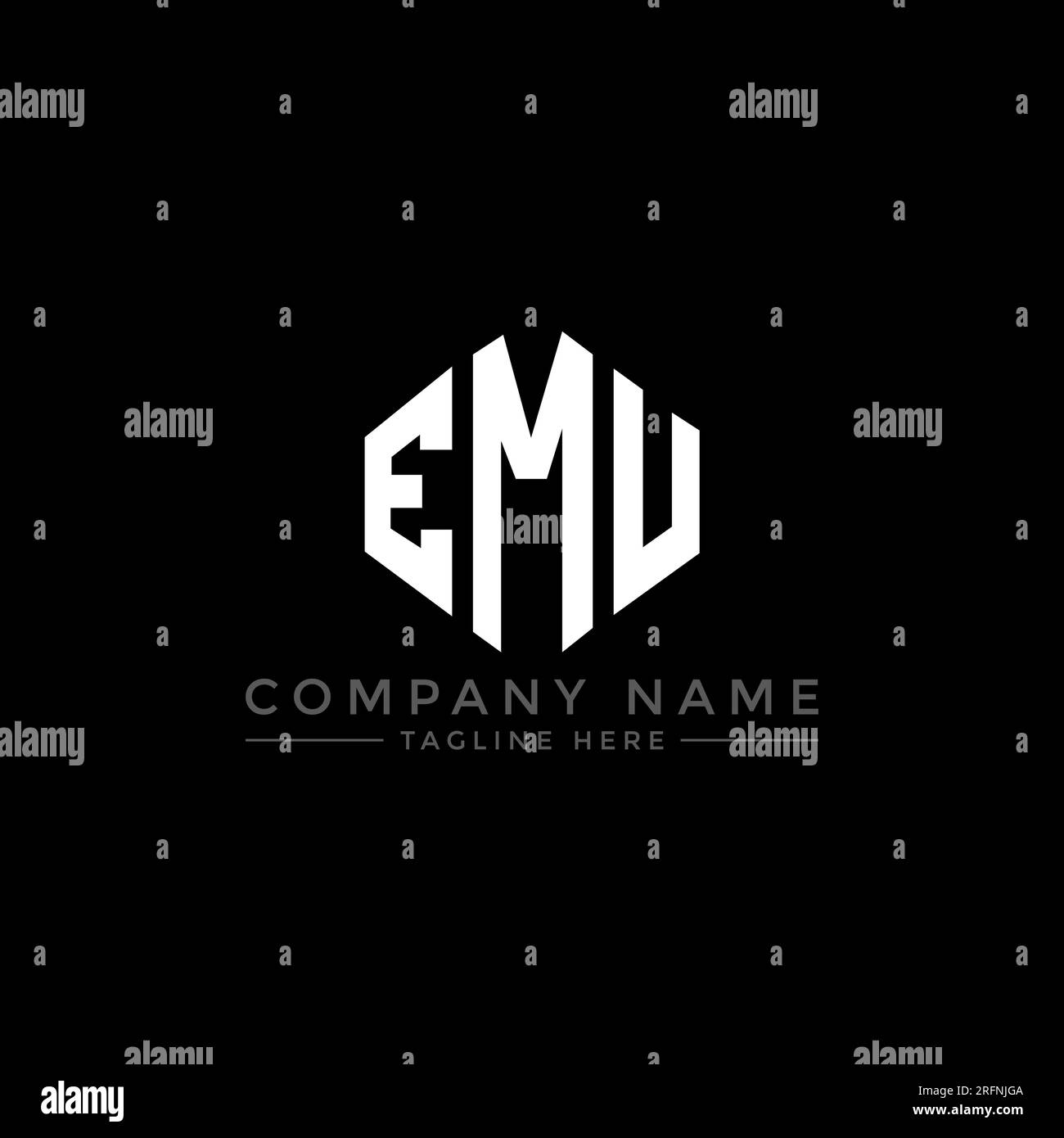 Emu-Logo in Polygonform. EMU-Polygon- und würfelförmiges Logo. EMU ...