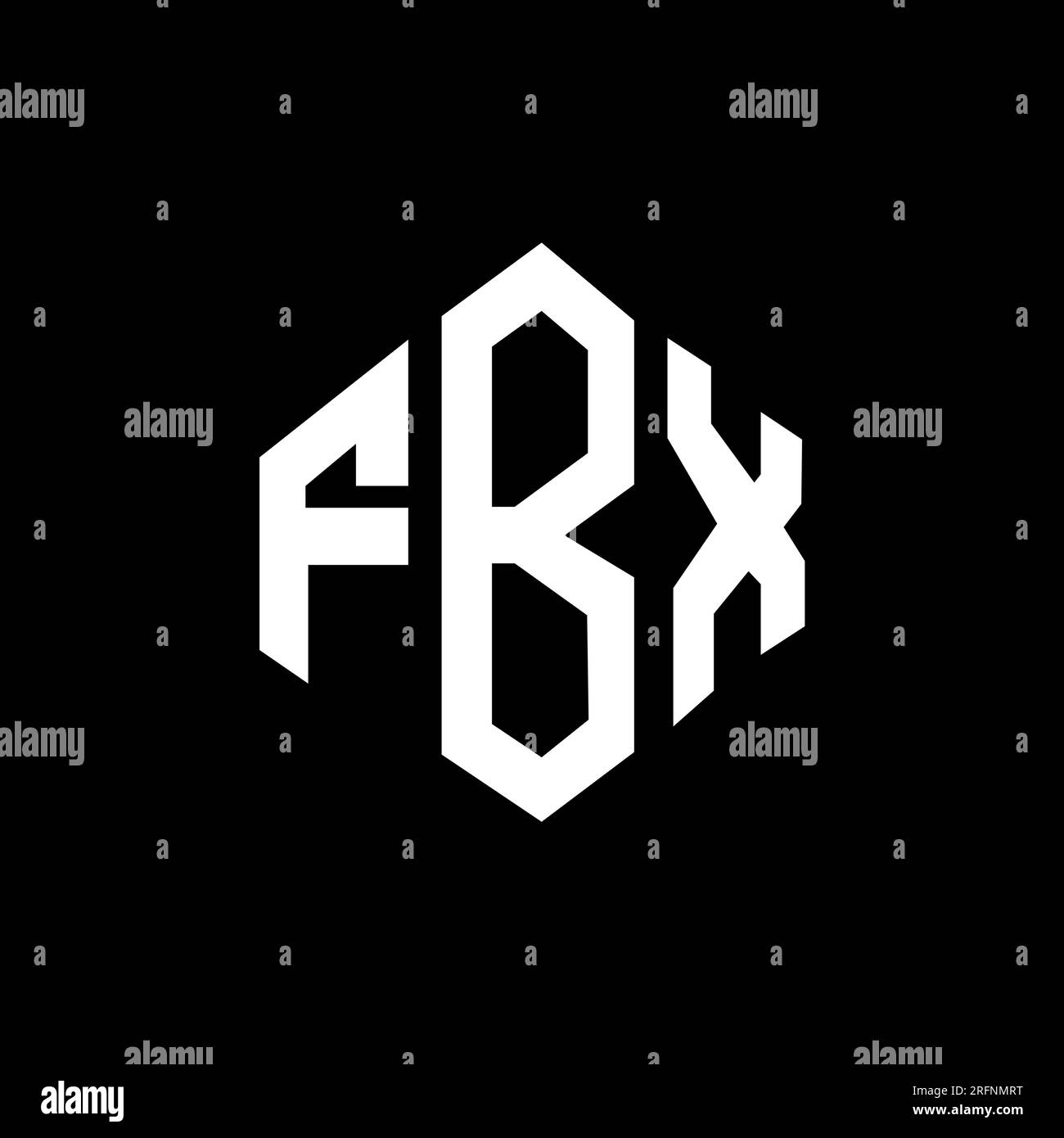 FBX-Logo mit Polygonform. FBX-Polygon- und würfelförmiges Logo. FBX ...