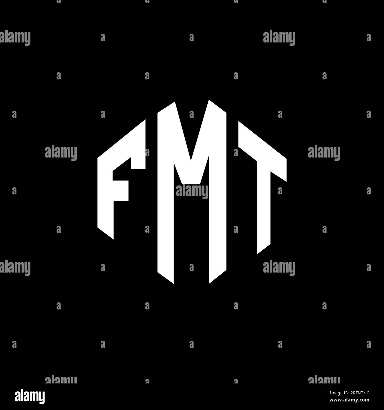 Logo mit FMT-Buchstaben und Polygonform. FMT-Polygon- und ...