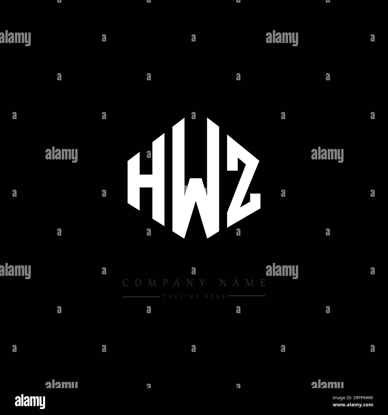 Logo mit HWZ-Buchstaben und Polygonform. HWZ-Polygon- und ...