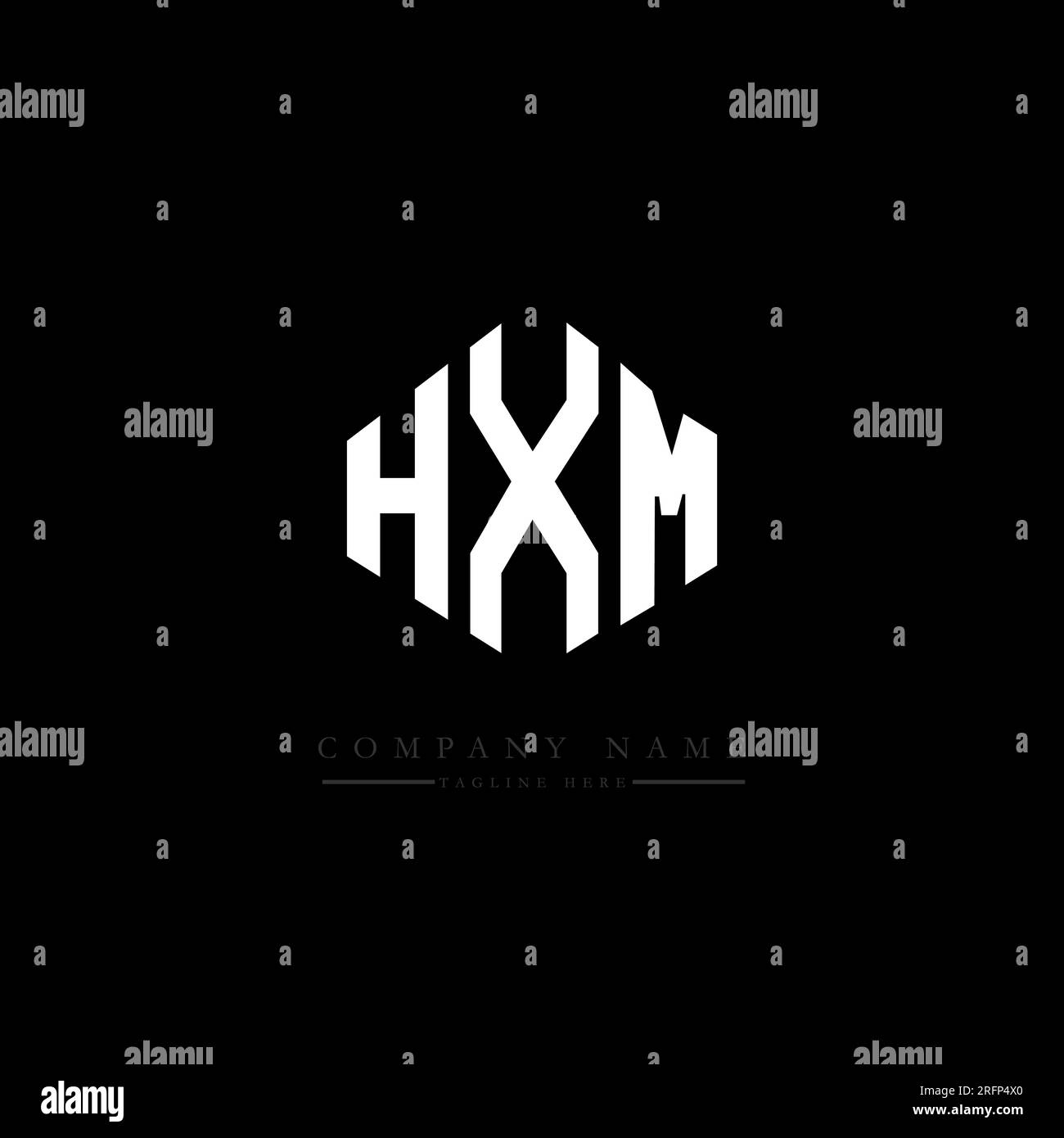 Logo mit HXM-Buchstaben und Polygonform. HXM-Polygon- und ...