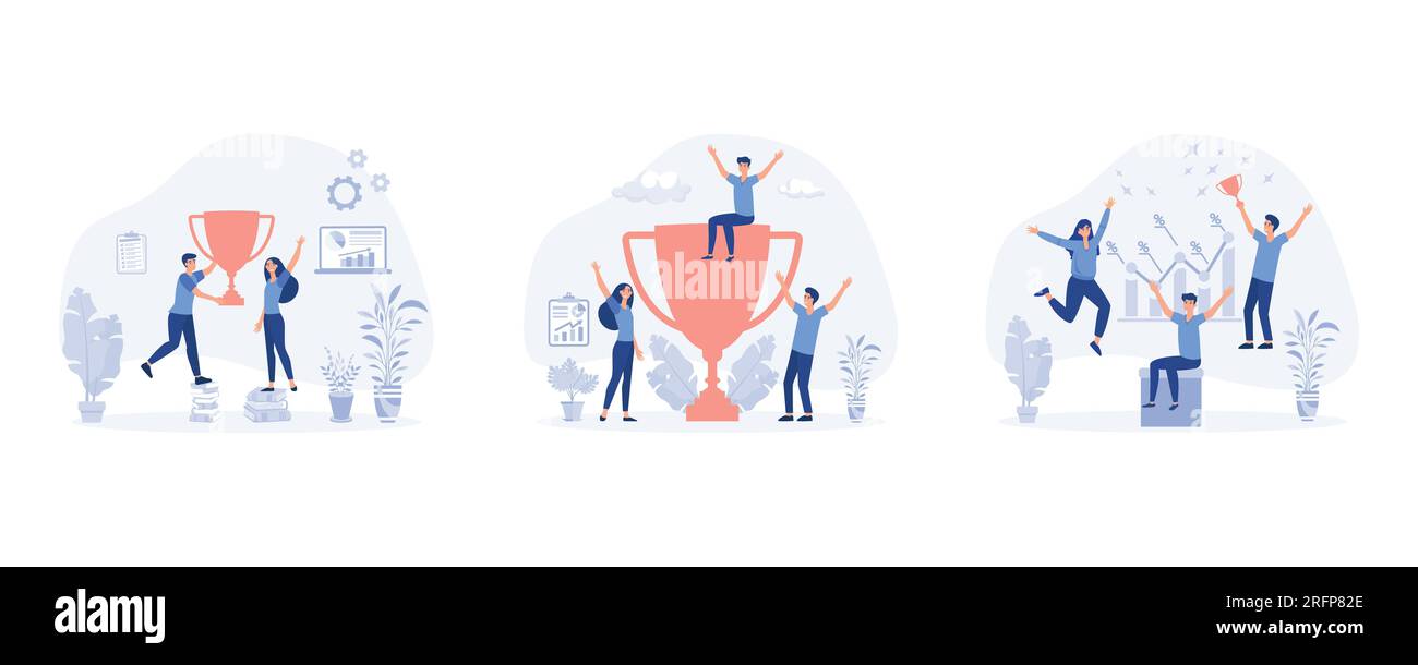 Das Teamkonzept ist erfolgreich, die Menschen feiern Erfolge, springen ...