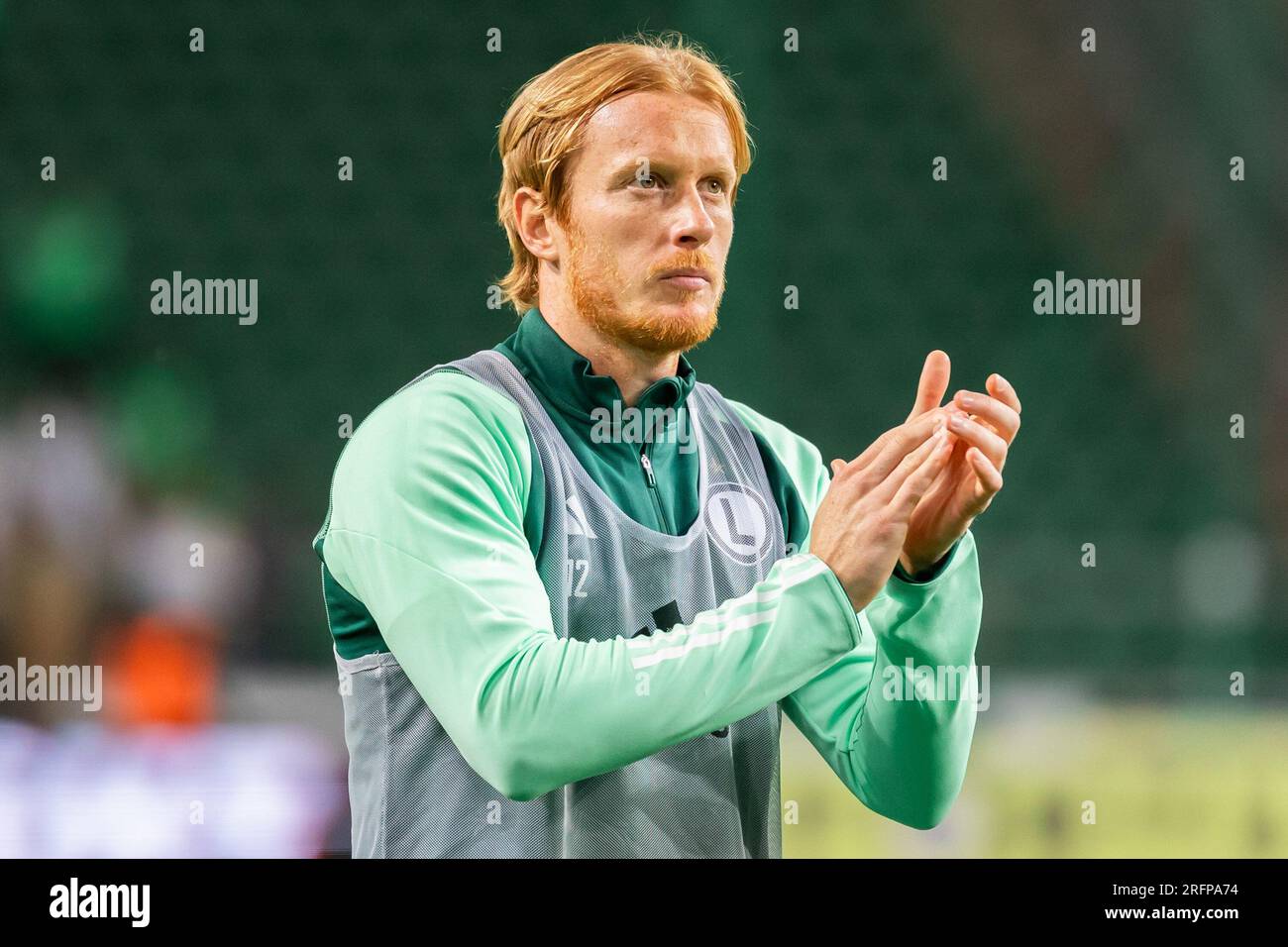 Warschau, Polen. 03. Aug. 2023. Radovan Pankov von Legia applaudiert ...