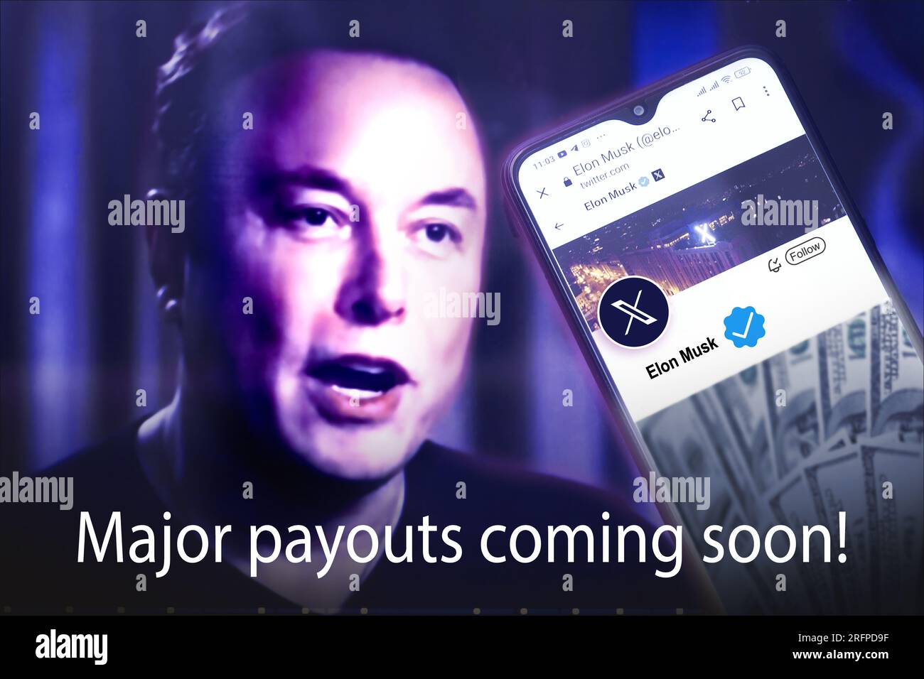 Am 5. August 2023 schrieb Elon Musk einen neuen Tweet. Illustration von ...