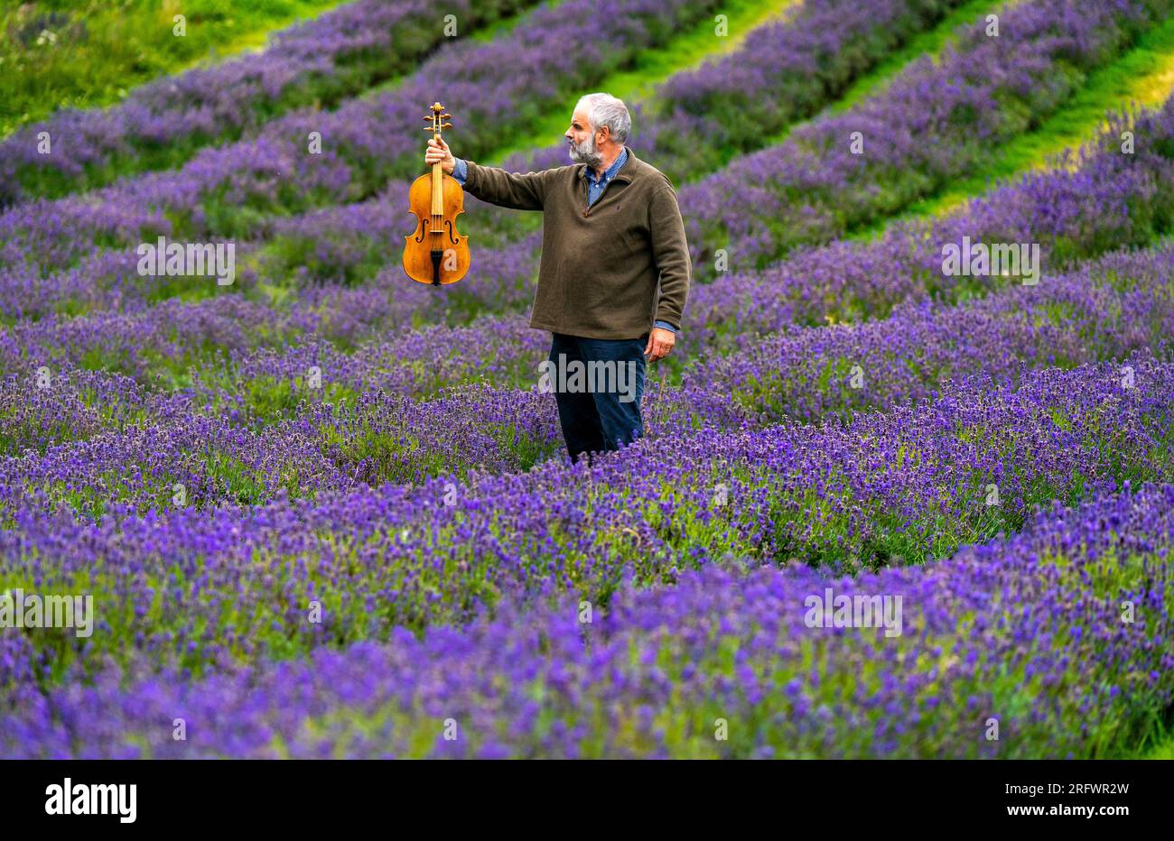 Der Luthier- und Naturschützer Steve Burnett aus Edinburgh bei einem ...