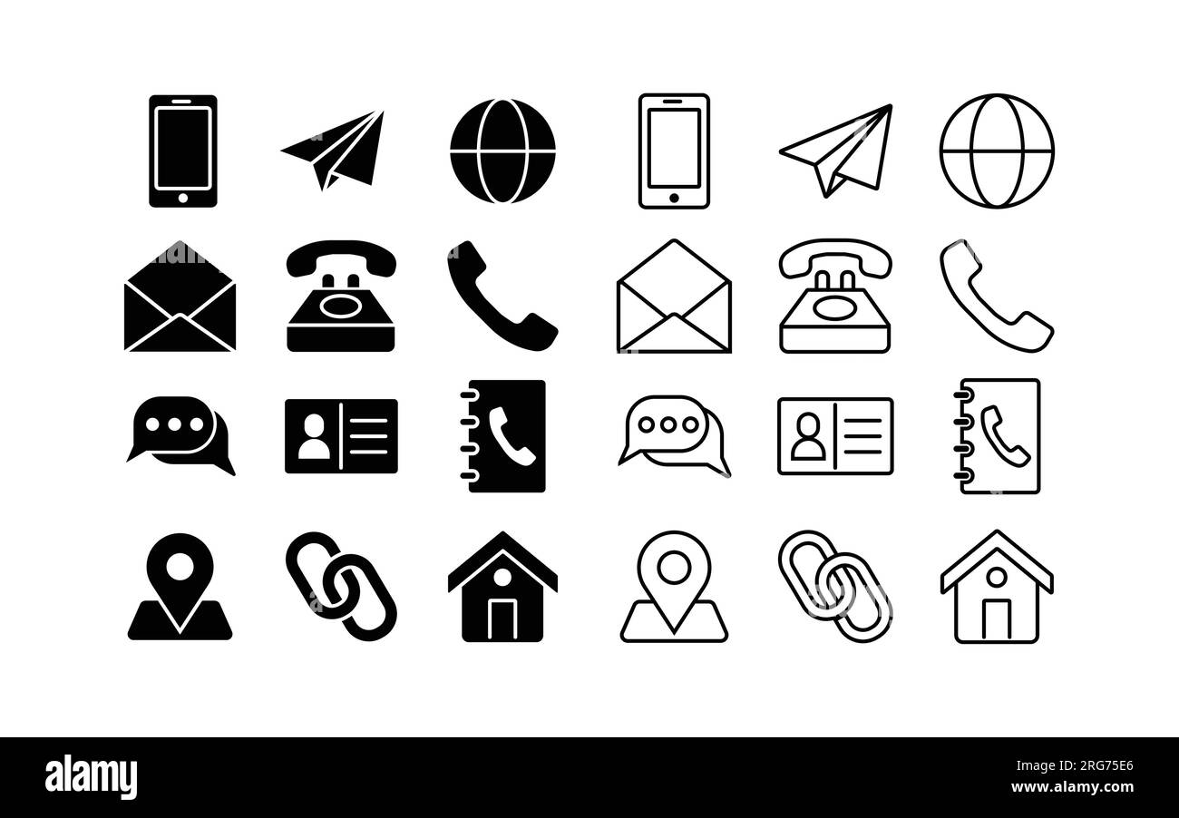 Sammlung von Connect-Symbolen. Kontaktieren Sie uns – Symbolsatz ...